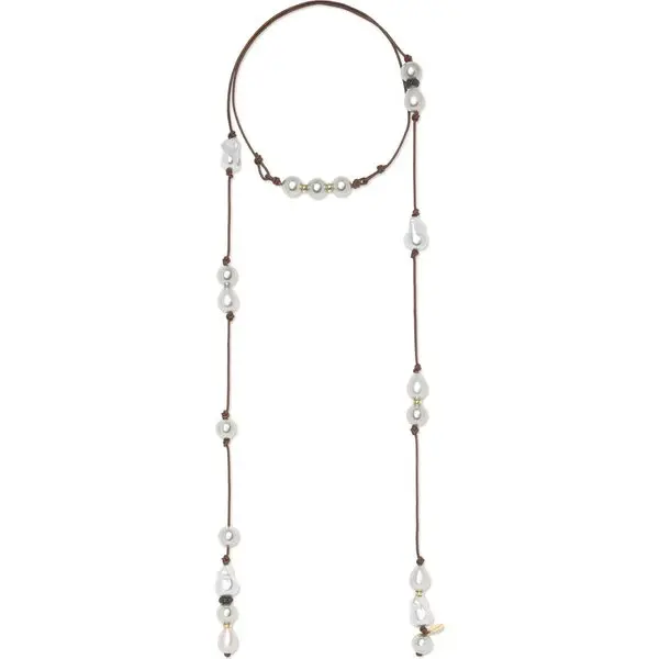 Ramy Brook Riya Wrap Necklace With Faux Pearls - Pearl