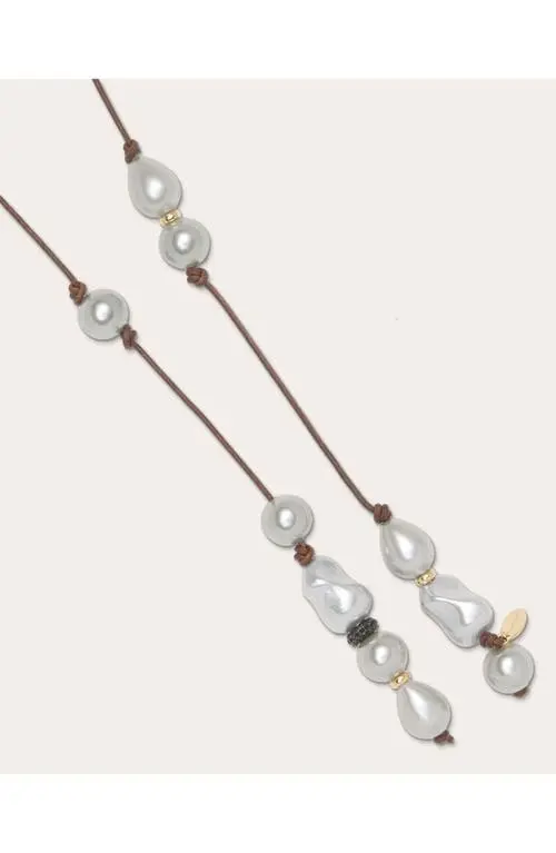 Ramy Brook Riya Wrap Necklace With Faux Pearls
