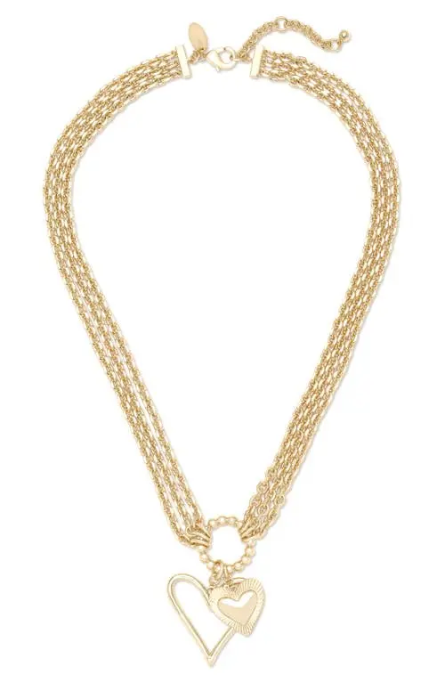 Ramy Brook Love Charm Multichain Pendant Necklace - Gold