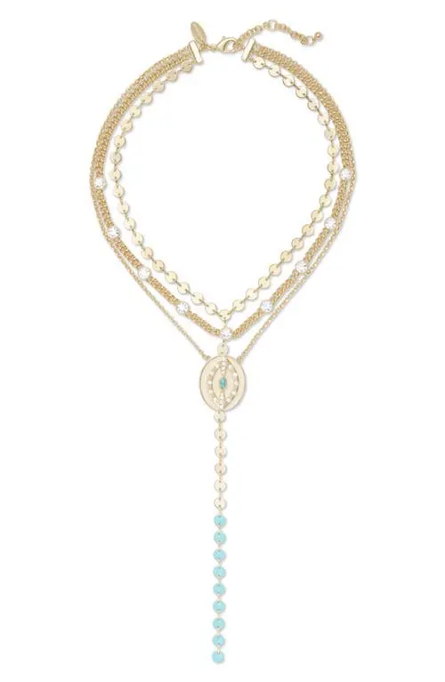 Ramy Brook Saruti Layered Necklace With Enamel Beads And Czech Crystals - Gold