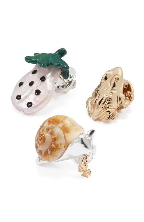 Tory Burch Curiosity 3-piece Pin Set - Multi
