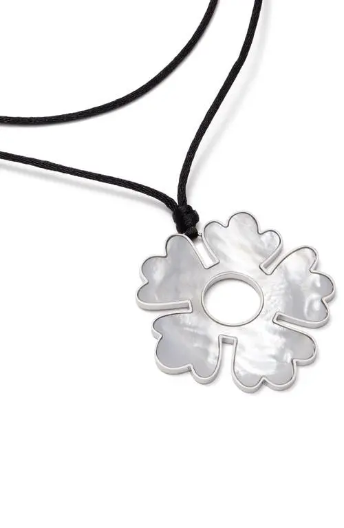 Tory Burch Forget Me Not Mother-of-pearl Cord Necklace
