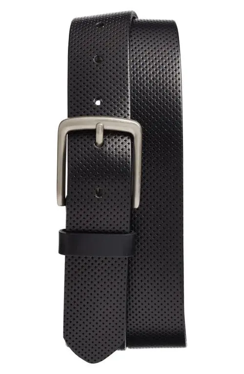 Nordstrom Brian Perforated Leather Belt - Black