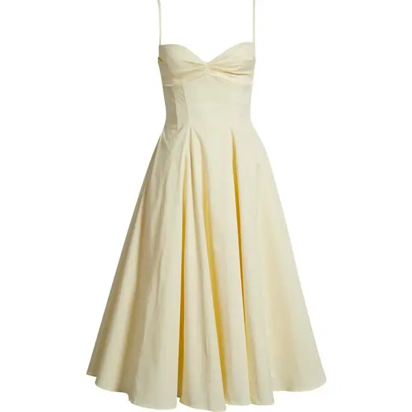 House Of Cb Dahlia Stretch Pima Cotton Cocktail Dress - Lemon