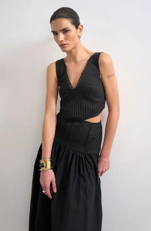 Topshop Pintuck Detail Cotton Maxi Dress