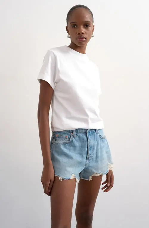 Topshop Distressed Denim A-line Shorts