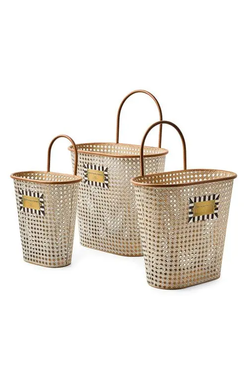 MACKENZIE-CHILDS Cane Set Of 3 Baskets