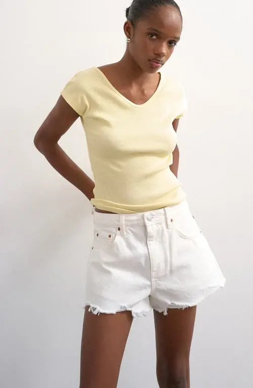 Topshop Distressed Denim Shorts