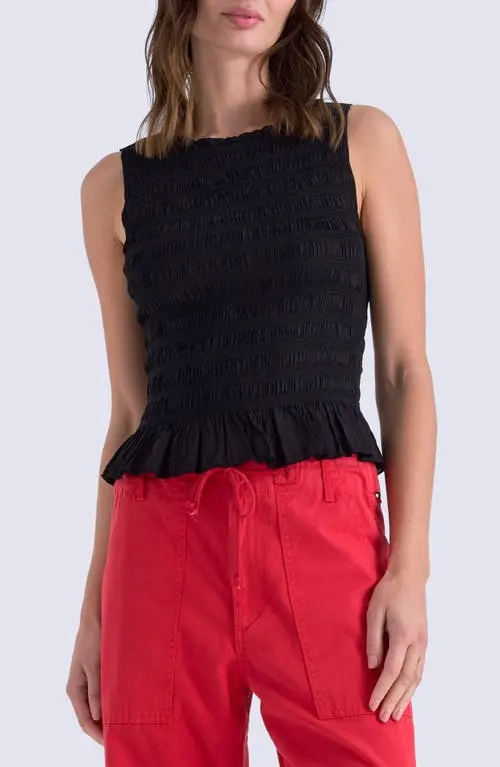 PISTOLA Phoebe Smocked Detail Sleeveless Top - Black