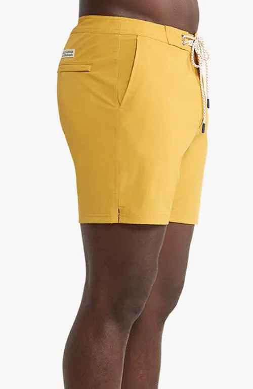 FAIR HARBOR Solid Water Repellent Board Shorts With Interior Compression