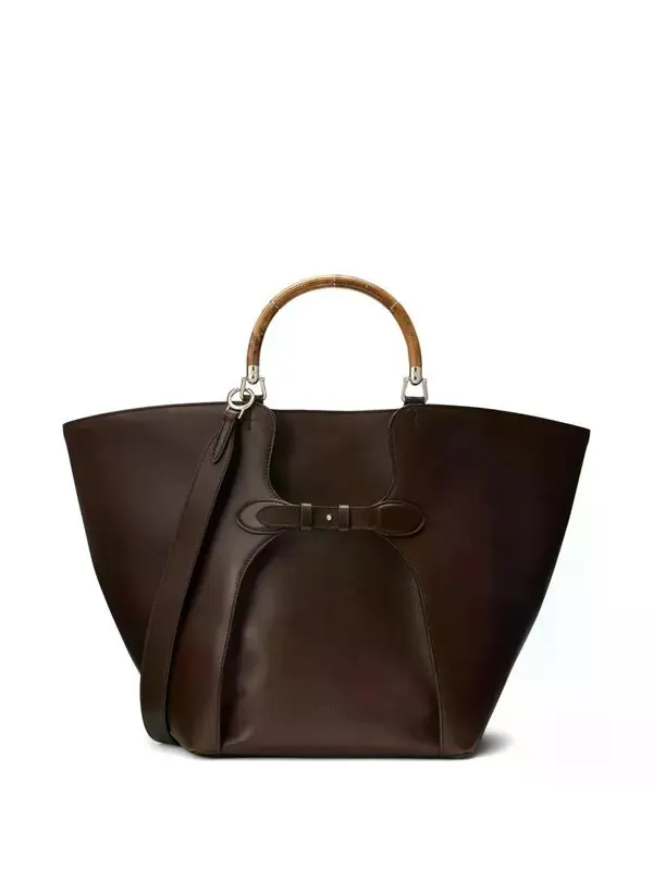 Ralph Lauren Burl Wood-handle Tote - Brown