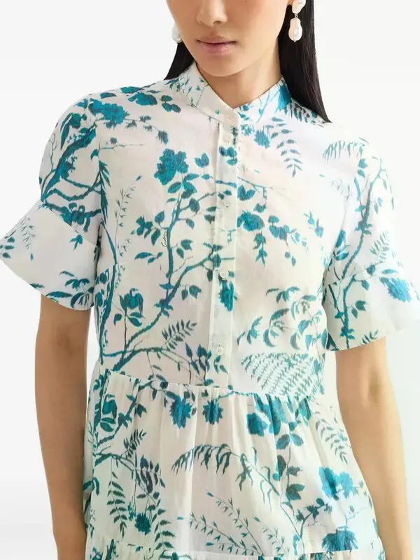 Erdem Botanical Print Tiered Mini Dress