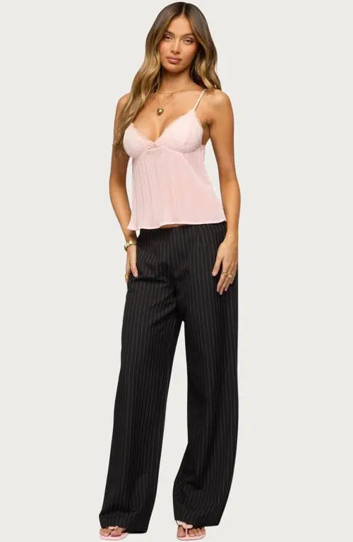 EDIKTED Rhian Lace Pleated Camisole