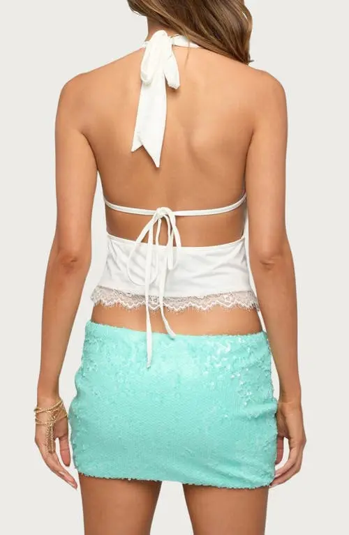 EDIKTED Lacey Layered Halter Top