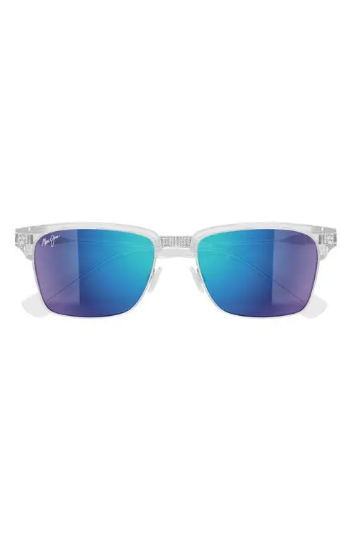 Maui Jim Kawika Xl Rectangular Sunglasses - White/crystal