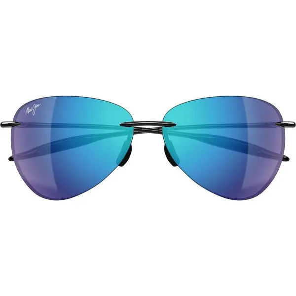 Maui Jim Sugar Beach Rimless Aviator Sunglasses - Black