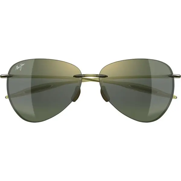 Maui Jim Sugar Beach Rimless Aviator Sunglasses - Green