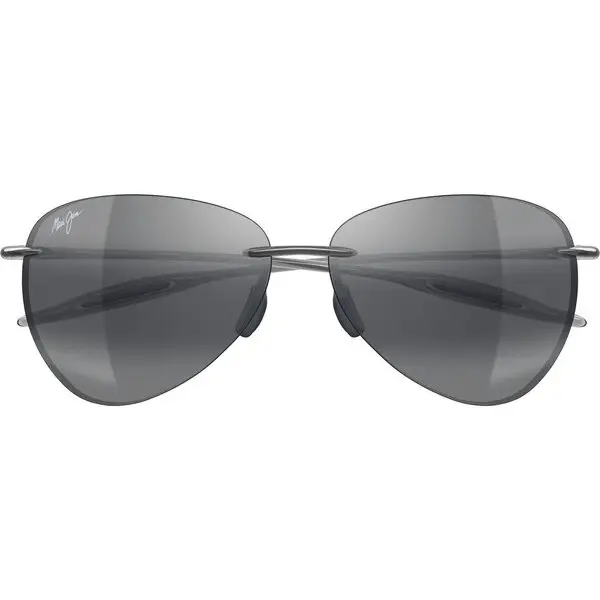 Maui Jim Sugar Beach Rimless Aviator Sunglasses - Grey