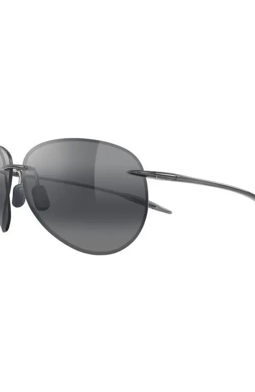 Maui Jim Sugar Beach Rimless Aviator Sunglasses - Grey