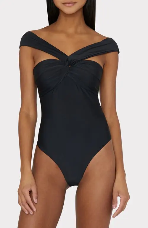 MILLY Betsy Draped One-piece Swimsuit