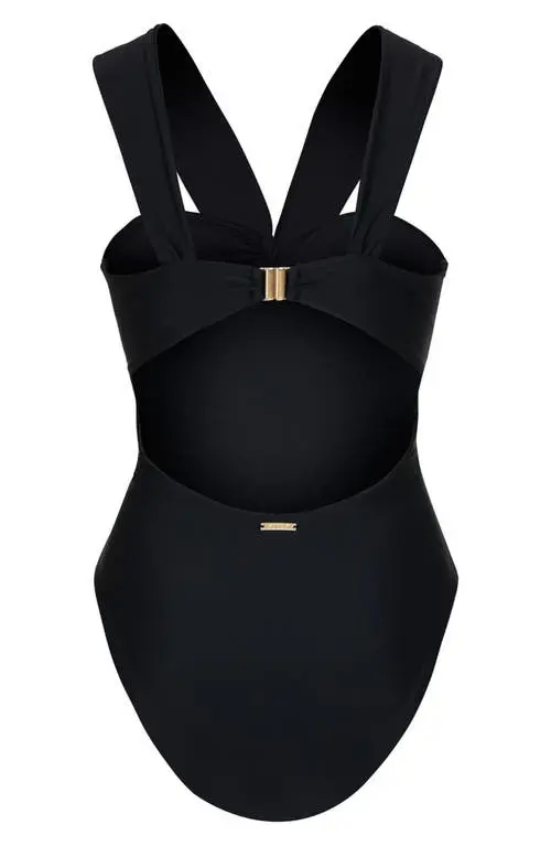 MILLY Betsy Draped One-piece Swimsuit