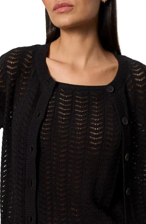 Sanctuary Pointelle Cardigan - Black