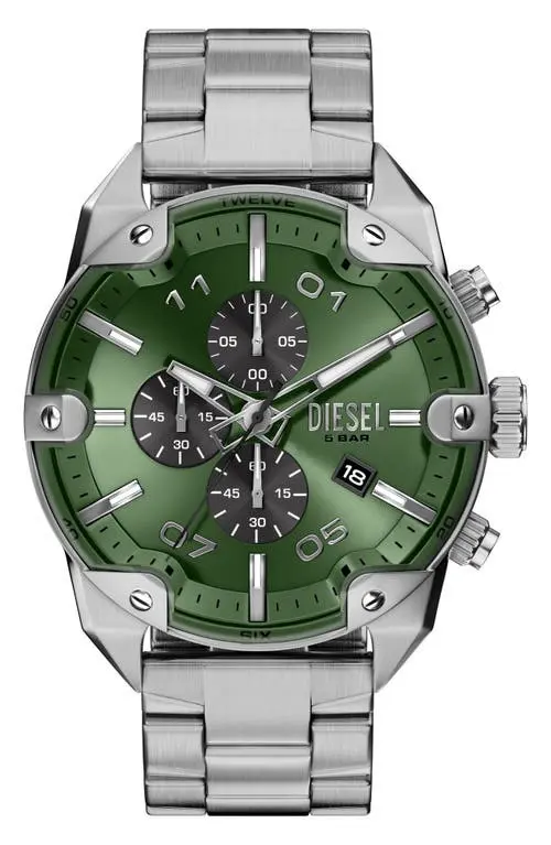 DIESEL® Stainless Steel Chronograph Bracelet Watch - Silver