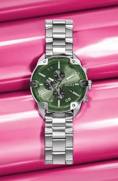 DIESEL® Stainless Steel Chronograph Bracelet Watch - Silver