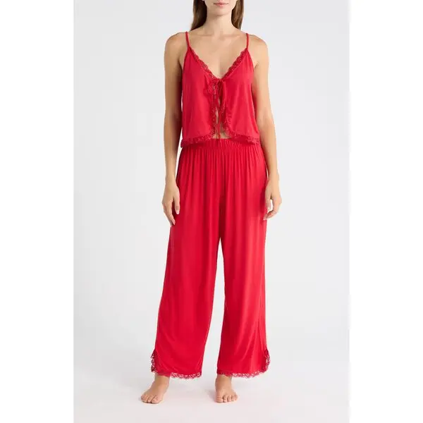 Free People Sleepless Summer Pajamas - Red Combo