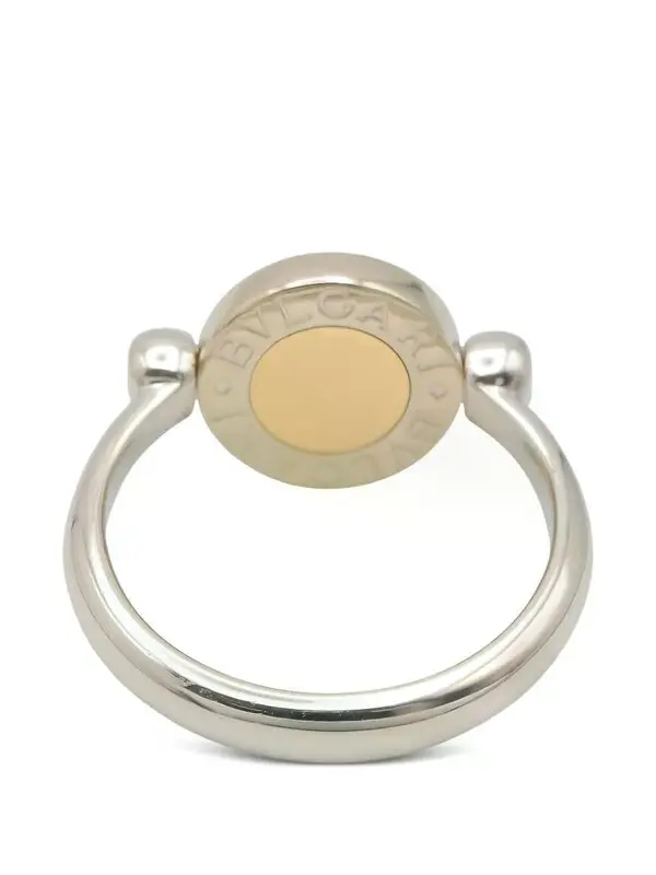 BVLGARI 18k Yellow And White Gold Bezel-set Onyx Ring