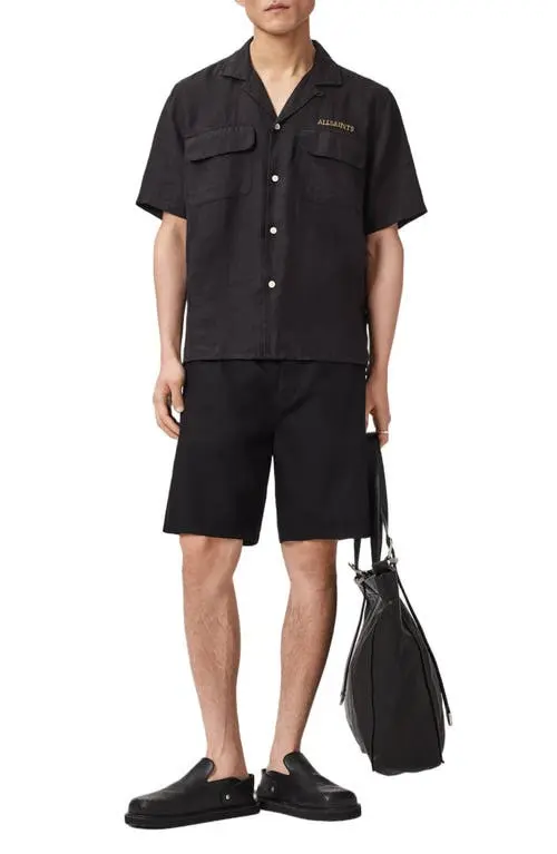ALLSAINTS Corbett Cotton Linen Blend Shorts