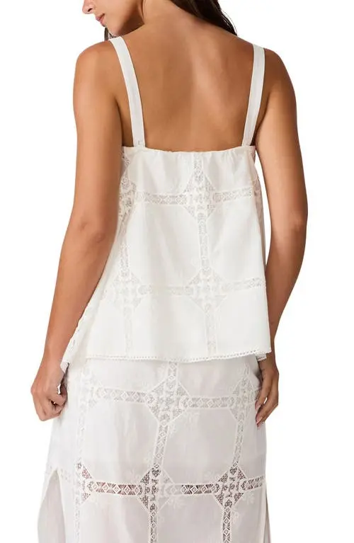 Steve Madden Ainslee Embroidered High-low Cotton Top
