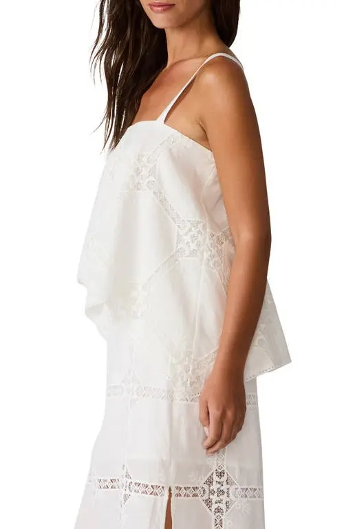 Steve Madden Ainslee Embroidered High-low Cotton Top