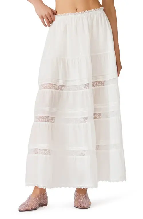 Steve Madden Elisse Lace Detail Cotton Maxi Skirt - Antique