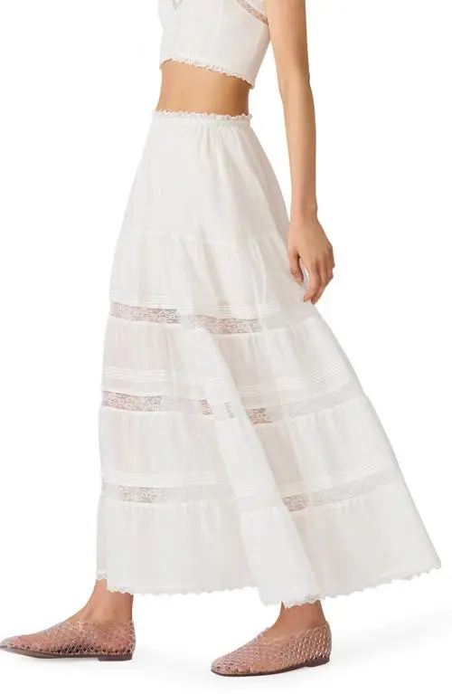 Steve Madden Elisse Lace Detail Cotton Maxi Skirt - Antique