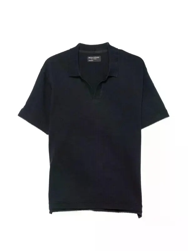 Marc O'polo Ribbed-knit Open-collar T-shirt