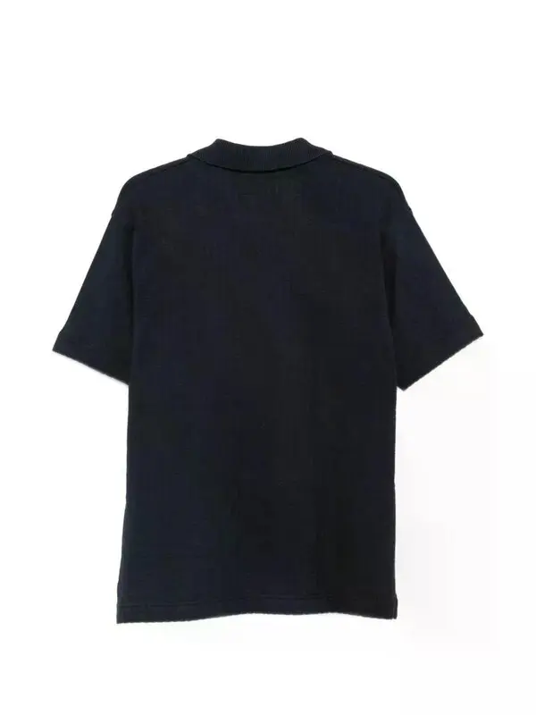Marc O'polo Ribbed-knit Open-collar T-shirt
