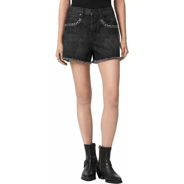 ALLSAINTS Heidi Studded Denim Shorts