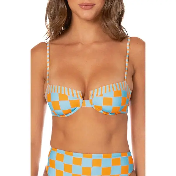 MAAJI Roseland Breeze Beat Reversible Bikini Top - Open Blue
