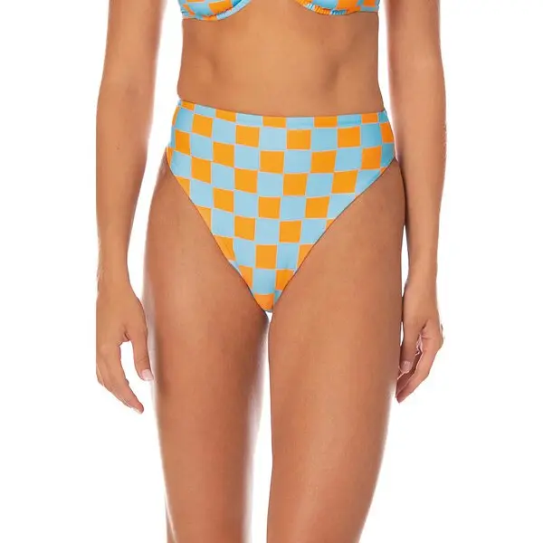 MAAJI Reversible High Waist Bikini Bottoms - Open Blue