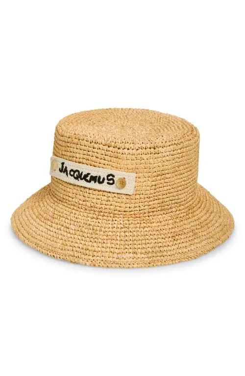Jacquemus Le Bob Plage Raffia Bucket Hat - Natural