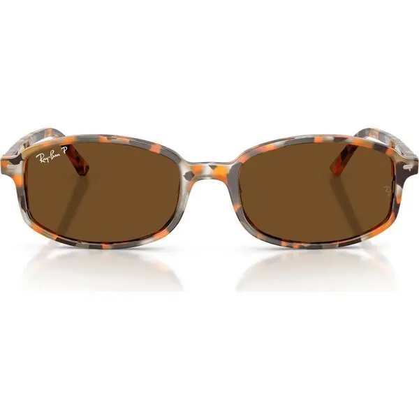 Ray-ban 54mm Polarized Irregular Sunglasses - Havana Brown Grey/brown