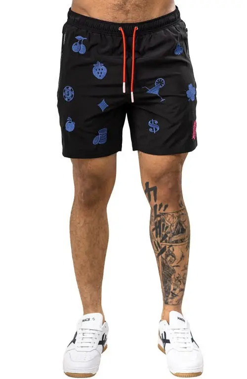 MACEOO Martyr Swim Trunks With Printed Pattern - Black