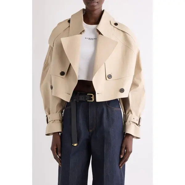 Givenchy Cropped Cotton Trench Coat