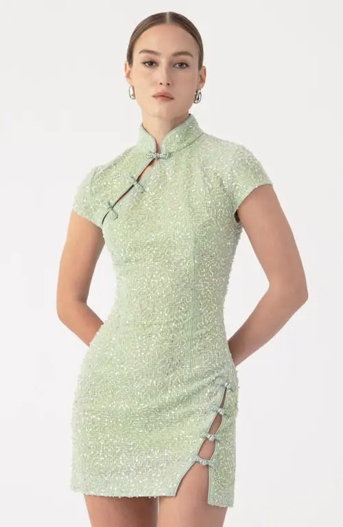 jade green mini dress Jade Blossom Green Mini Dress