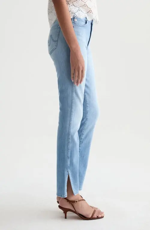 Ag Mari Mid Rise Slim Straight Leg Jeans With Split Hems
