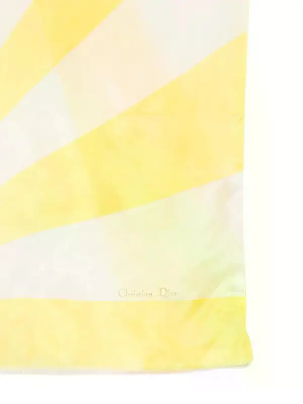 Dior 1970s Sunburst-print Scarf - Yellow