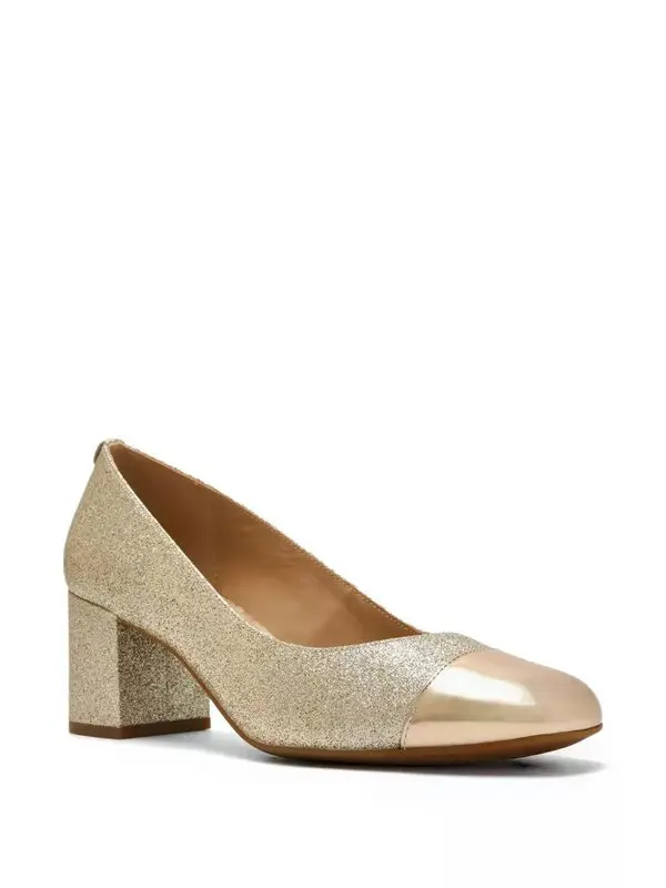 Michael Kors Glitter-effect Cap-toe Pumps - Gold