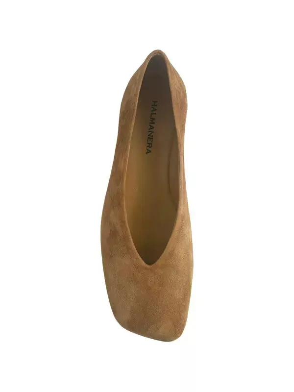 HALMANERA Square-toe V-cut Ballet Flats
