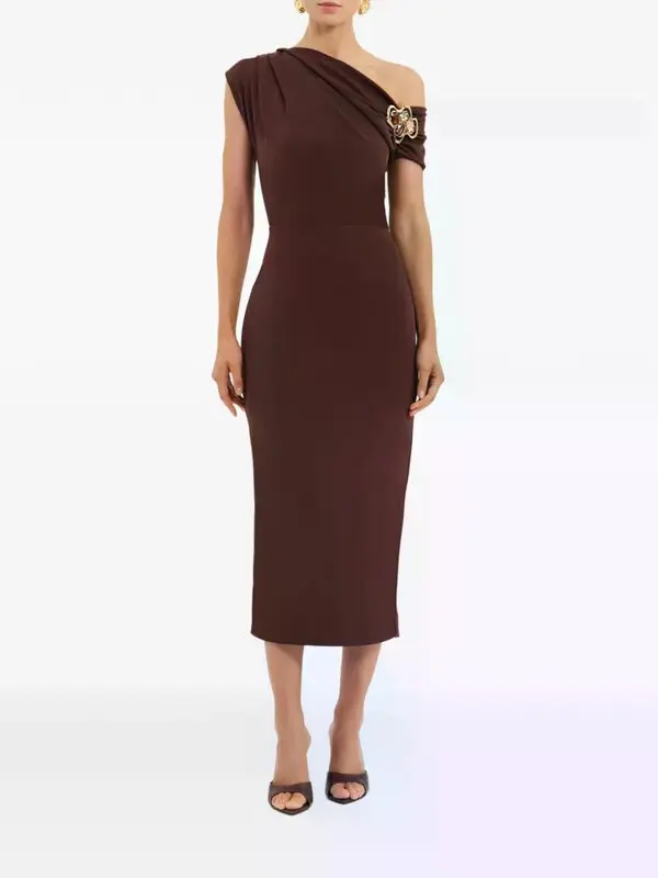 Rebecca Vallance Hazine Embellished Midi Dress - Brown